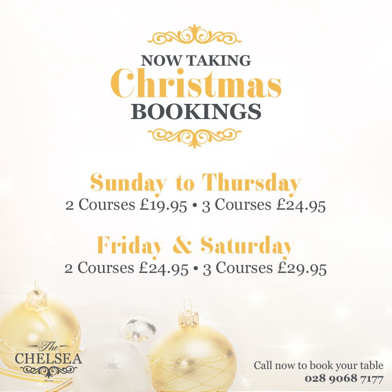 Chelsea-Now-Taking-Christmas-Bookings-web - Bar Restaurant Lisburn Road ...